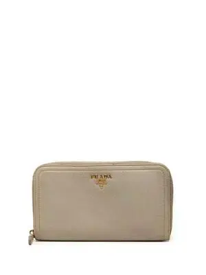 Prada 2010-2026 Vitello Daino Zip Around Wallet Long Wallets - Neutrals