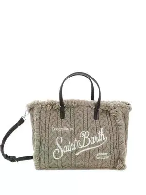 MC2 SAINT BARTH Cable-knit Frayed Tote Bag