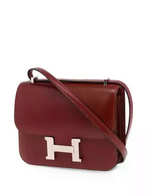 Hermès 2025 Mini Constance Leather Cross Body Bag - Red
