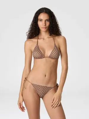 Missoni Bikini In Lamé Viscose With Spiderweb Pattern - Brown