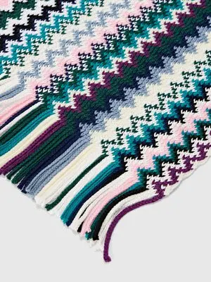 Missoni Zigzag Wool Scarf With Fringes - Multicoloured