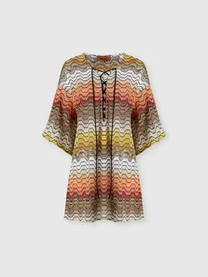 Missoni Short Caftan In Viscose Lam - Multicoloured