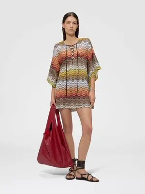 Missoni Short Caftan In Viscose Lam - Multicoloured