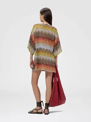 Missoni Short Caftan In Viscose Lam - Multicoloured