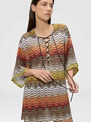 Missoni Short Caftan In Viscose Lam - Multicoloured
