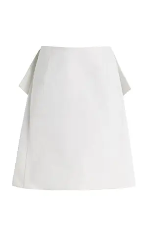 LII Contrast Back Twill Mini Skirt - White
