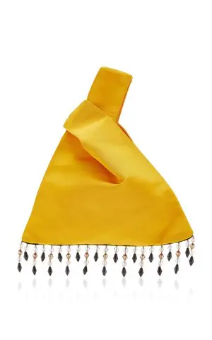 MÉLISSE Silk Faille Knot Bag - Yellow