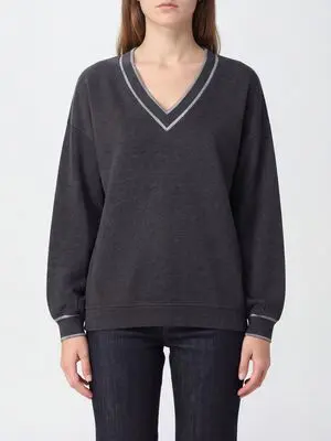 Brunello Cucinelli V-neck Cotton-blend Sweater With Monili Detail