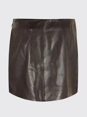 ARMA Slim Fit Pencil Mini Skirt In Smooth Lambskin Leather With Side Zip
