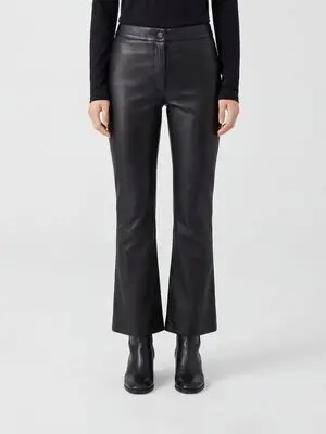 ARMA Mid-rise Flared Pants In Lambskin Leather With Welt Pockets