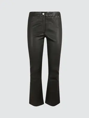 ARMA Mid-rise Flared Pants In Lambskin Leather With Welt Pockets