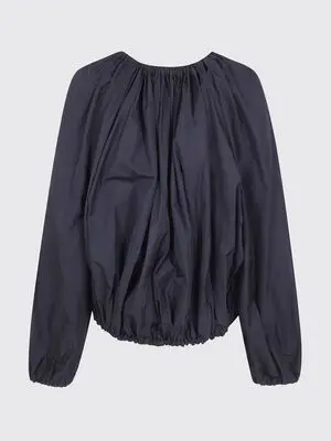 TOTEME Cropped Relaxed Fit Jacket In Recycled Polyester With Drawstring Hem - Black