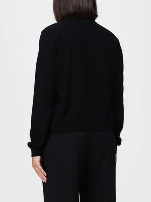 Moschino Teddy Bear Jacquard Logo Crewneck Sweater In 100% Merino Wool - Black