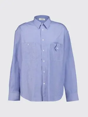 Celine Cotton Shirt With Embroidered Triomphe Logo On The Pocket