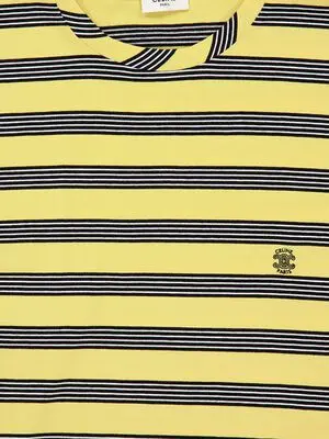 Celine Striped Cotton T-shirt With Contrasting Logo And Dropped Shoulders