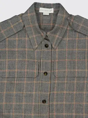 Stella McCartney Check Wool Mini Shirt Dress With Dropped Shoulders And Patch Pockets