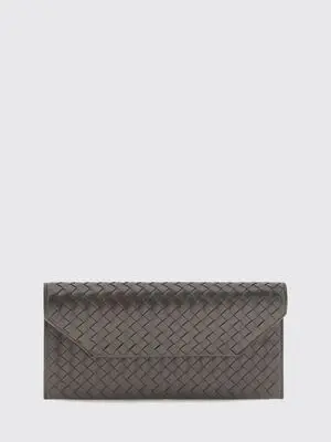 Bottega Veneta Small Intrecciato Woven Calfskin Leather Clutch With Removable Strap - Coffee