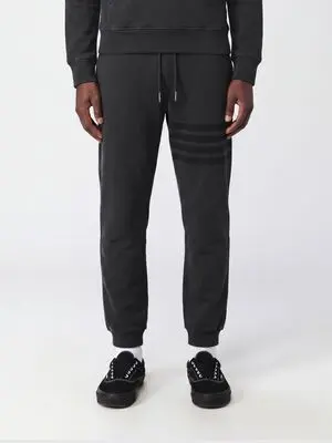 Thom Browne Slim Fit Cotton Jogging Pants With 4-bar Detail - Black