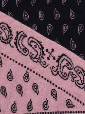 Guest In Residence Triangular Paisley Print Pure Cashmere Scarf - Blue