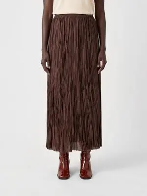 ROBERTO COLLINA High-waisted Pleated Crêpe Midi Skirt - Dark
