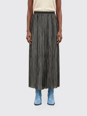 ROBERTO COLLINA High-waisted Pleated Crêpe Midi Skirt - Green