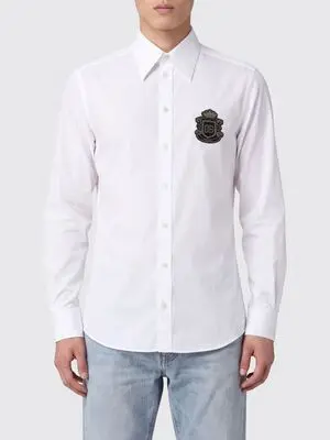 Dolce & Gabbana Cotton Shirt With French Collar And Embroidered Logo