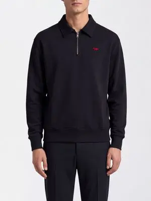 Maison Kitsuné Long-sleeve Cotton Polo With Zip Closure