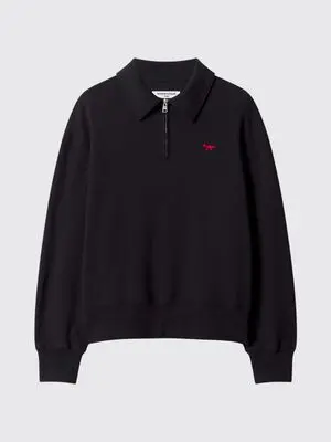 Maison Kitsuné Long-sleeve Cotton Polo With Zip Closure