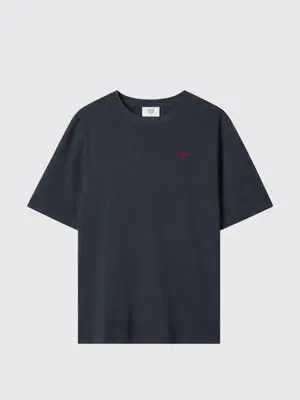 Maison Kitsuné Crewneck Cotton T-shirt With Contrast Chest Logo