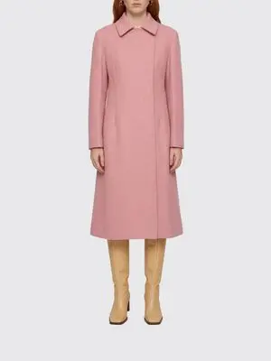 JIL SANDER Double-breasted Long Coat In Pure Wool With Concealed Closure