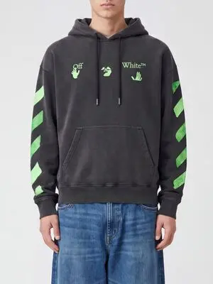 Off-White Relaxed Fit Cotton Hoodie With Arrow Print