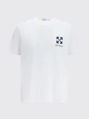 Off-White Crewneck Cotton T-shirt With Arrow Logo Printed On The Back
