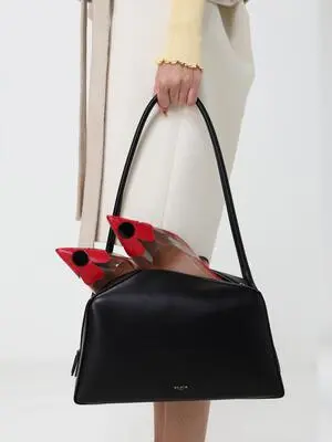 Alaïa Le Bouledogue Smooth Calfskin Leather Shoulder Bag - Black