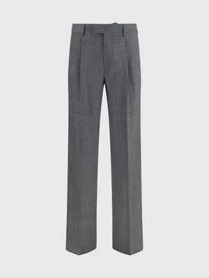 LARDINI Prince Of Wales Pleated Sartorial Trousers In Cotton Blend