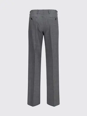 LARDINI Prince Of Wales Pleated Sartorial Trousers In Cotton Blend