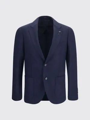 LARDINI Single-breasted Merino Wool Blazer With Two-button Closure