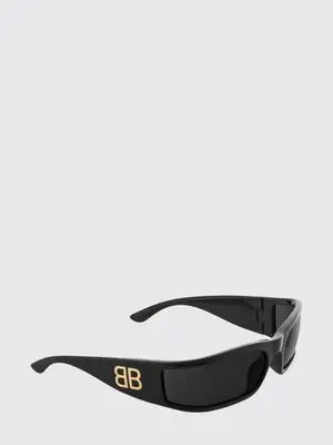 Balenciaga Rectangular Acetate Sunglasses With Contrast Logo - Black