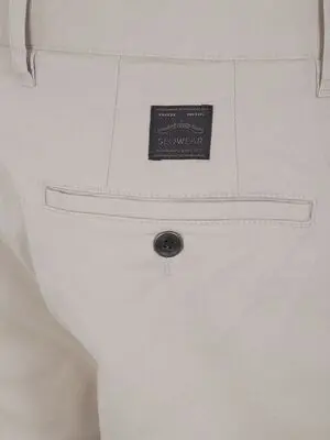 SLOWEAR Slim Fit Stretch Cotton Chino Trousers With Slash Pockets