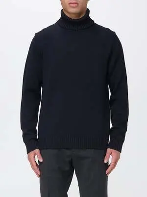 SLOWEAR Pure Virgin Wool Turtleneck Sweater With Long Sleeves - Blue