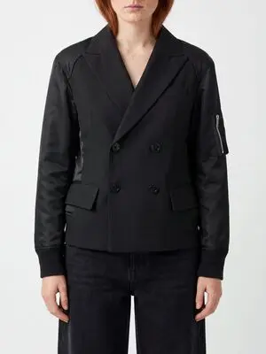 SACAI X CARHARTT WIP Double-breasted Short Blazer In Wool And Nylon With Lapels