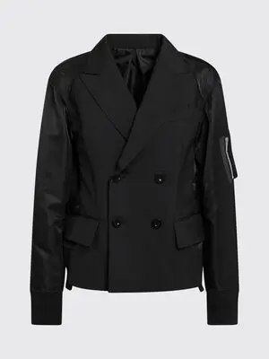 SACAI X CARHARTT WIP Double-breasted Short Blazer In Wool And Nylon With Lapels