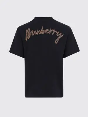 Burberry Crewneck Cotton T-shirt With Equestrian Knight Logo