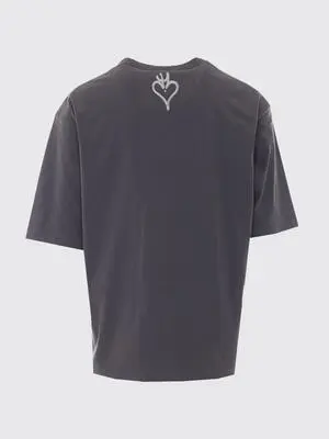 Y3 Cotton T-shirt With Graffiti Logo Print And Dropped Shoulders