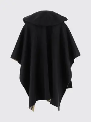 Burberry Hooded 100% Cashmere Cape With Check Pattern