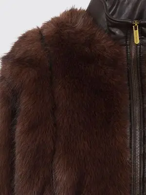 Zimmermann High Neck Jacket In Faux Fur With Zip Closure And Slit Pockets