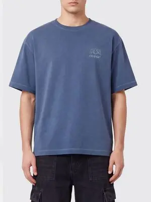 Off-White Cotton T-shirt With Arrow Logo Print And Dropped Shoulders
