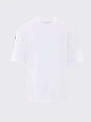 Off-White Cotton T-shirt With Contrast Logo And Dropped Shoulders