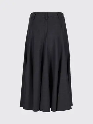 Brunello Cucinelli Virgin Wool A-line Midi Skirt