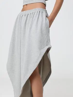 Alaïa Wide-leg Jogging Pants In Cotton Blend With Cut-outs