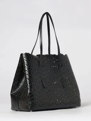 Alaïa Mina Shoulder Bag In Perforated Calfskin Leather With Inner Pouch